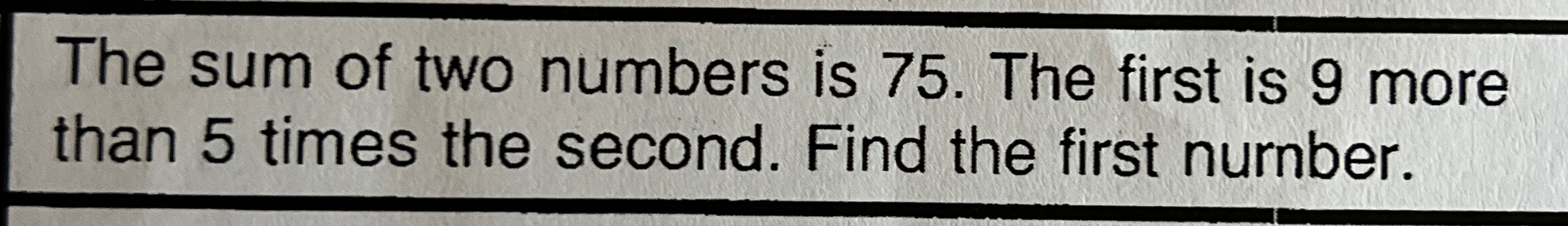 Solved The sum of two numbers is 75 . ﻿The first is 9 ﻿more | Chegg.com