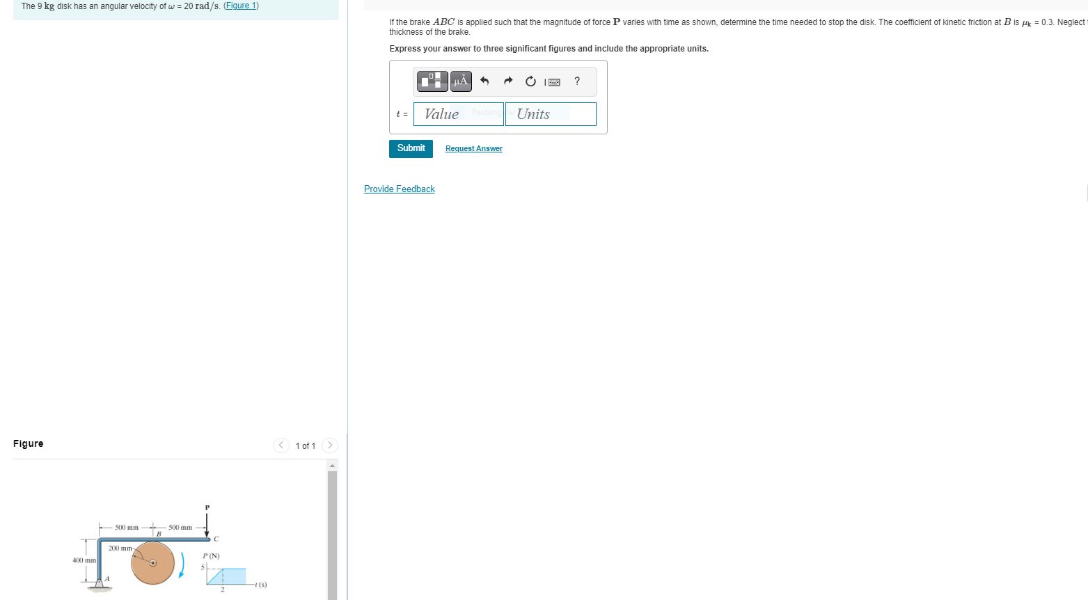 Solved The 9 ﻿kg disk has an angular velocity of | Chegg.com