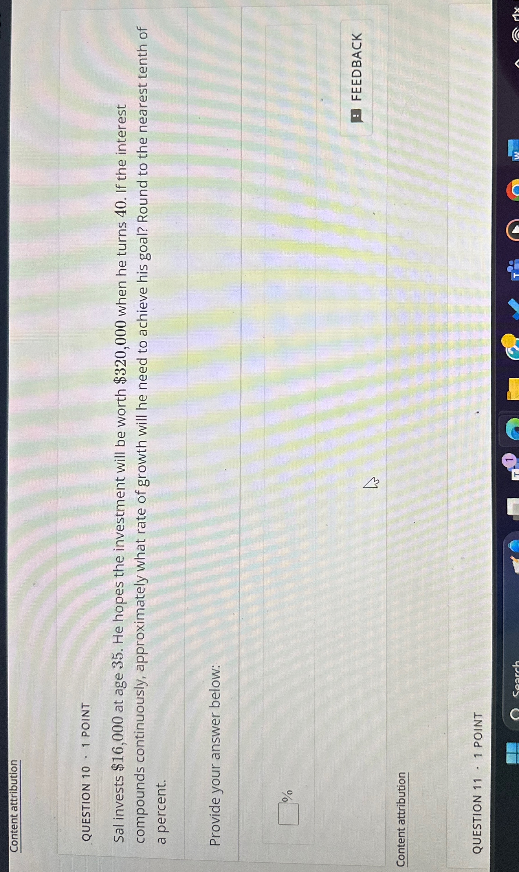 Solved Content attributionQUESTION 10*1 ﻿POINTSal invests | Chegg.com