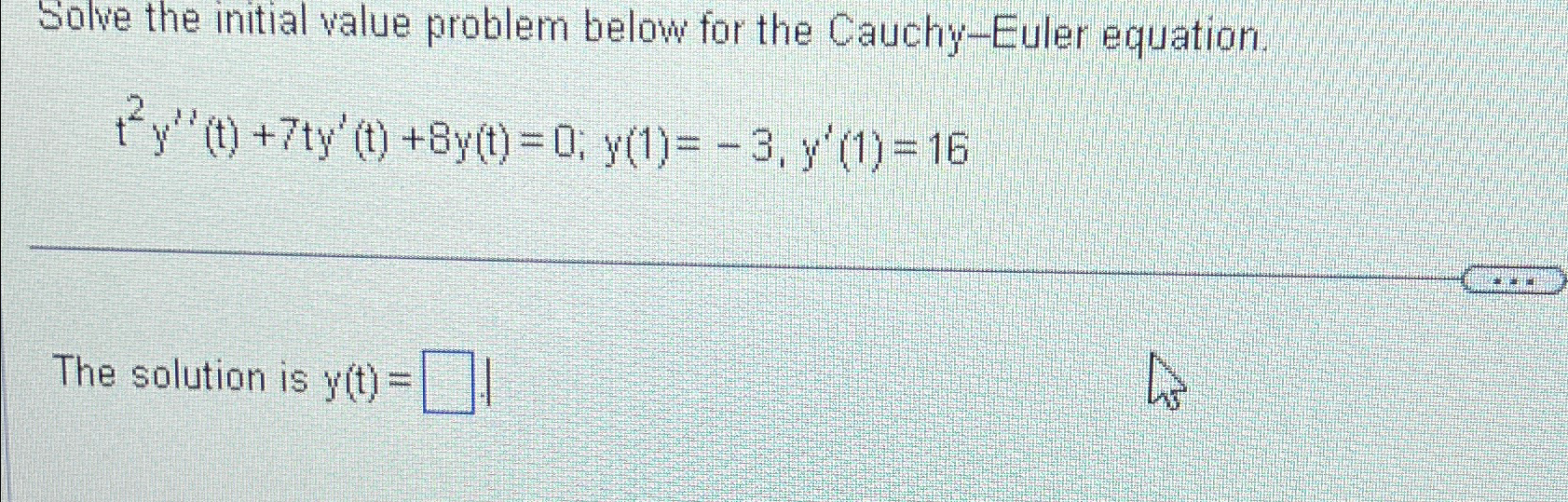Solved Solve the initial value problem below for the | Chegg.com