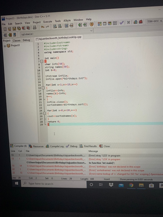 Solved 13. Using Files-Birthday List Write a program that | Chegg.com