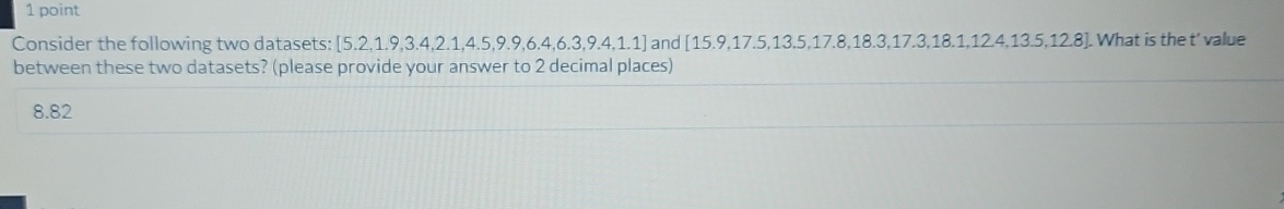 Solved Consider the following two datasets: | Chegg.com