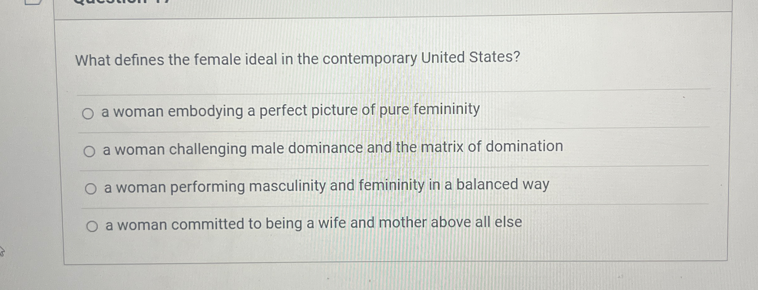 Solved What defines the female ideal in the contemporary | Chegg.com