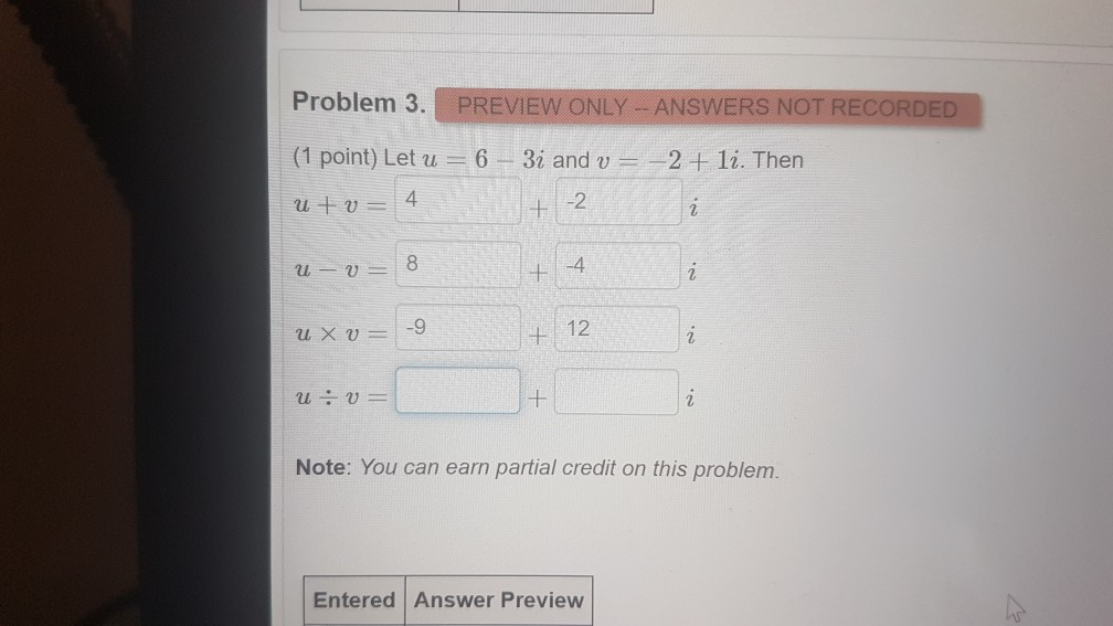 Solved Problem 3. PREVIEW ONLY - ANSWERS NOT RECORDED (1 | Chegg.com