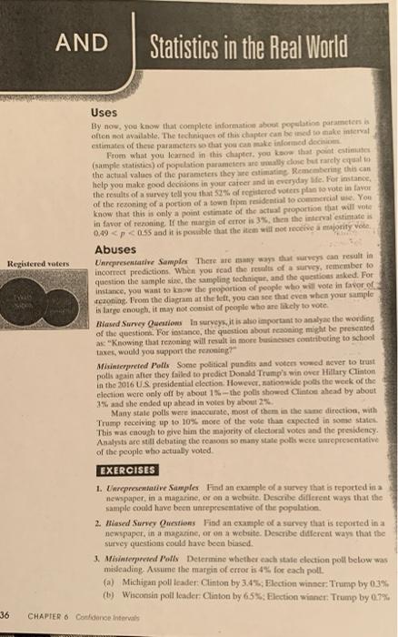 AND Statistics in the Real World Uses By now you know | Chegg.com