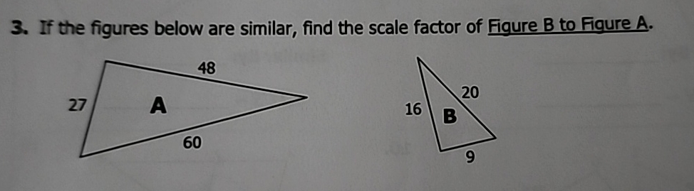 If the figures below are similar, find the scale | Chegg.com