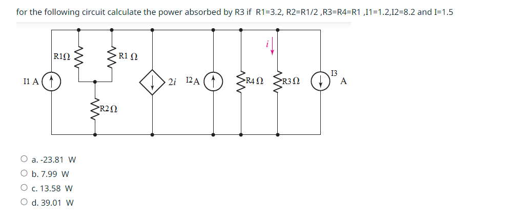Solved for the following circuit calculate the power | Chegg.com
