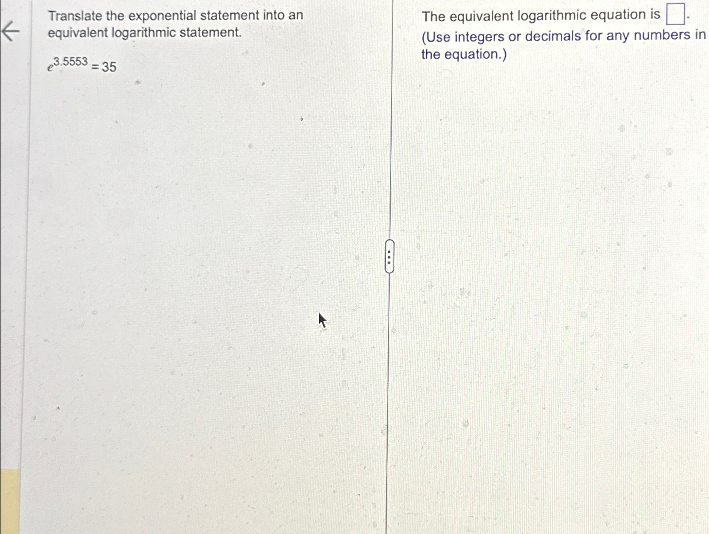 Solved Translate the exponential statement into an | Chegg.com