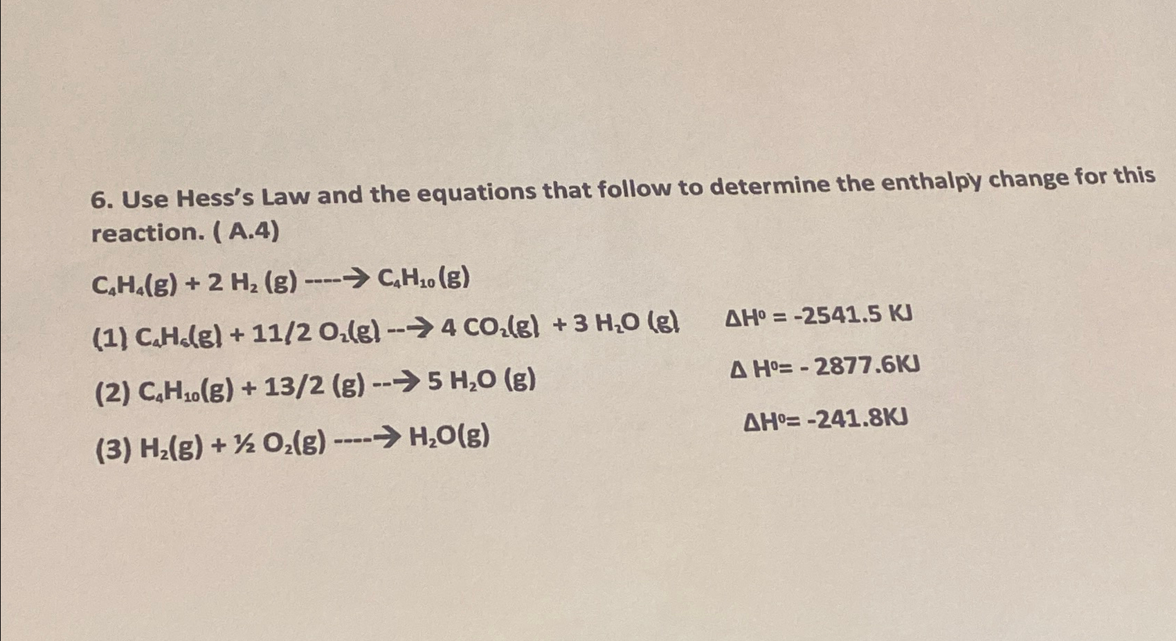 Solved Use Hess's Law and the equations that follow to | Chegg.com