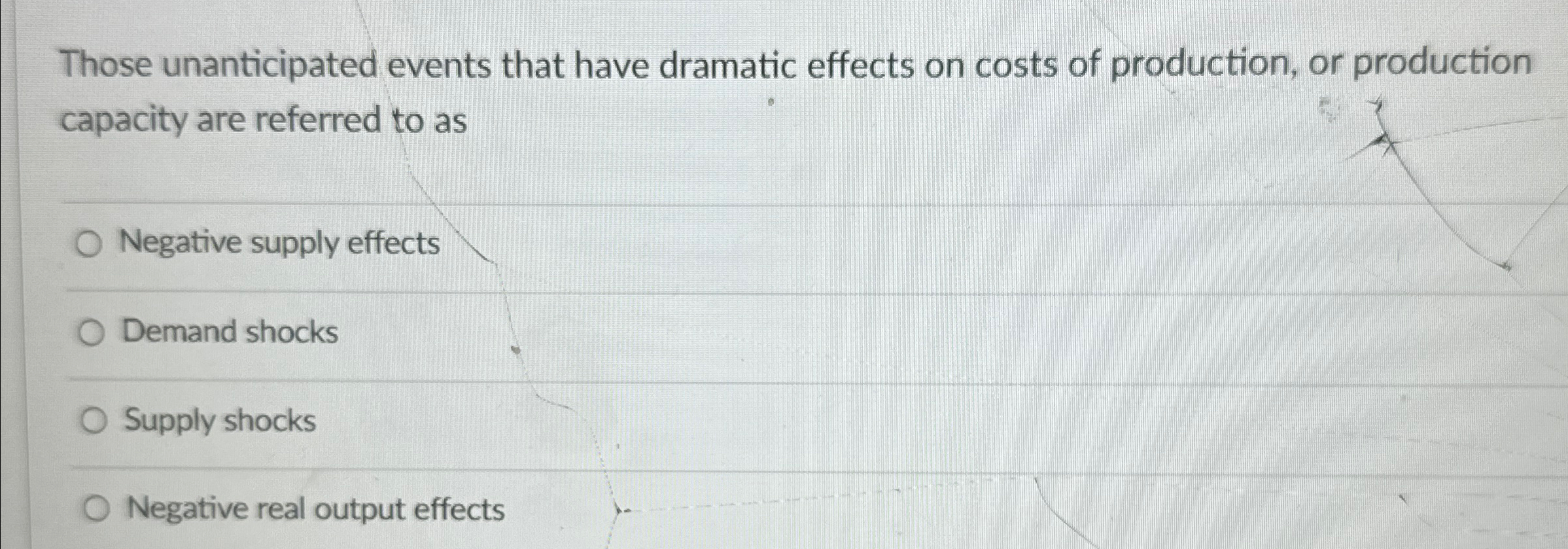 Solved Those unanticipated events that have dramatic effects | Chegg.com