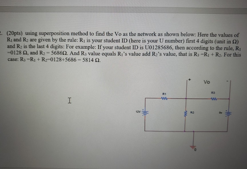 Solved -. (20pts) using superposition method to find the Vo | Chegg.com