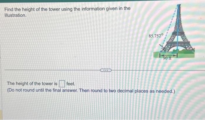 Solved Find the height of the tower using the information | Chegg.com