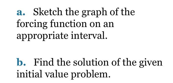 Solved a. Sketch the graph of the forcing function on an | Chegg.com