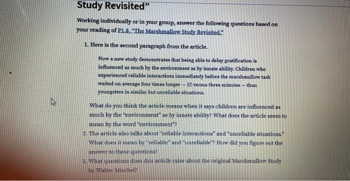 Working individually or in your group, answer the | Chegg.com