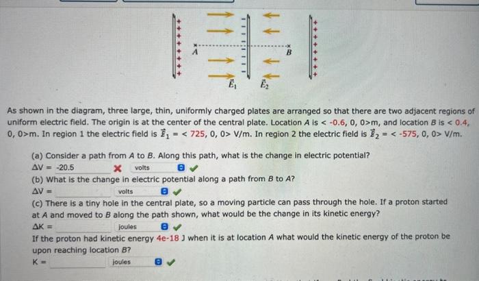 Solved As shown in the diagram, three large, thin, uniformly | Chegg.com