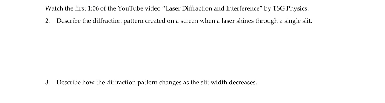 Solved Watch the first 1:06 ﻿of the YouTube video "Laser | Chegg.com