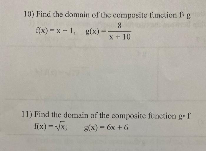 Solved 3) Find the domain of each of the given function. | Chegg.com