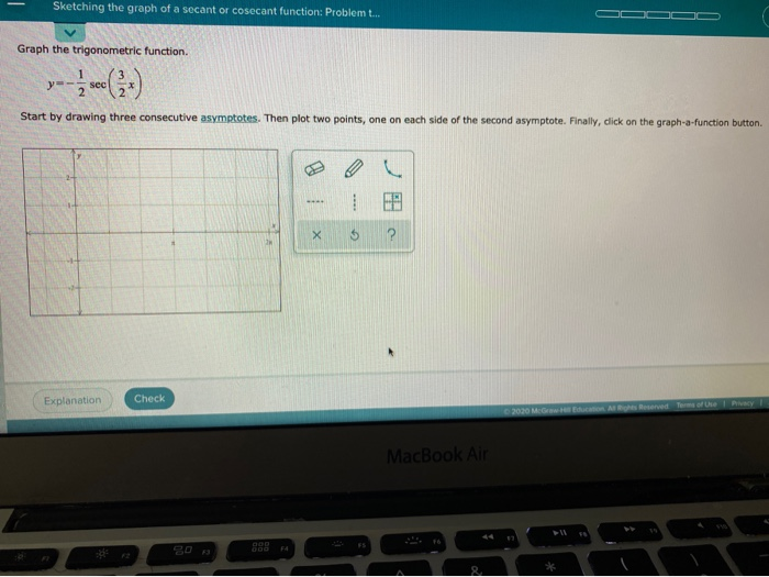 Solved Sketching the graph of a secant or cosocant function: | Chegg.com