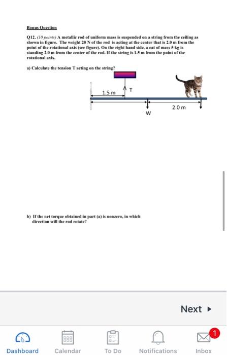 Solved Bonus Ouestion Q12. (10 points) A metallic rod of | Chegg.com Solved Bonus Ouestion Q12. (10 points) A metallic rod of | Chegg.com