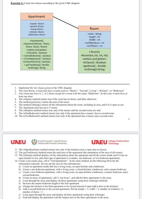 Solved Exercise 1: Create two classes according to the given | Chegg.com