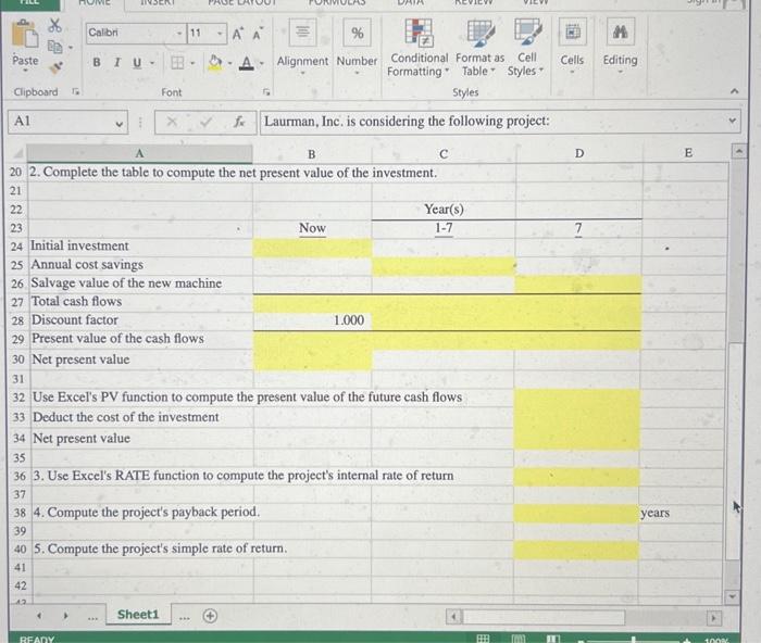 Solved 2. Complete the table to compute the net present | Chegg.com