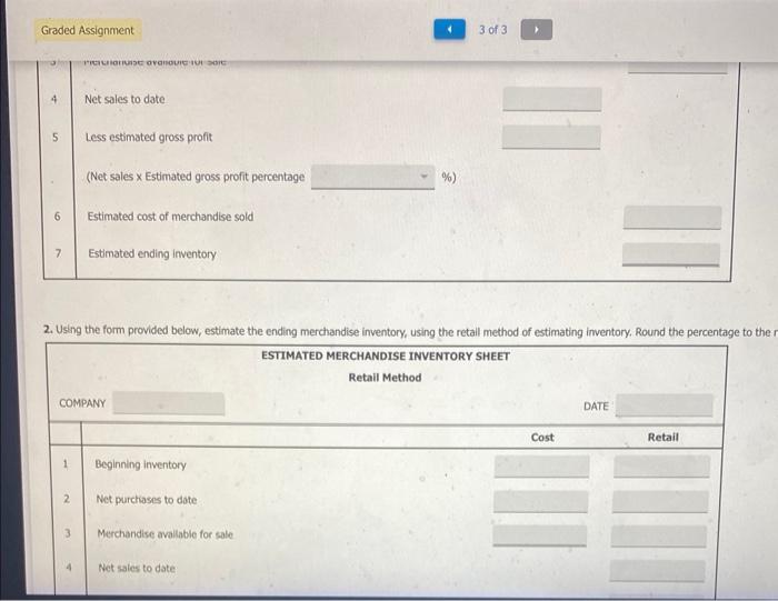 Solved Part Three-Estimating the Inventory; Calculating | Chegg.com