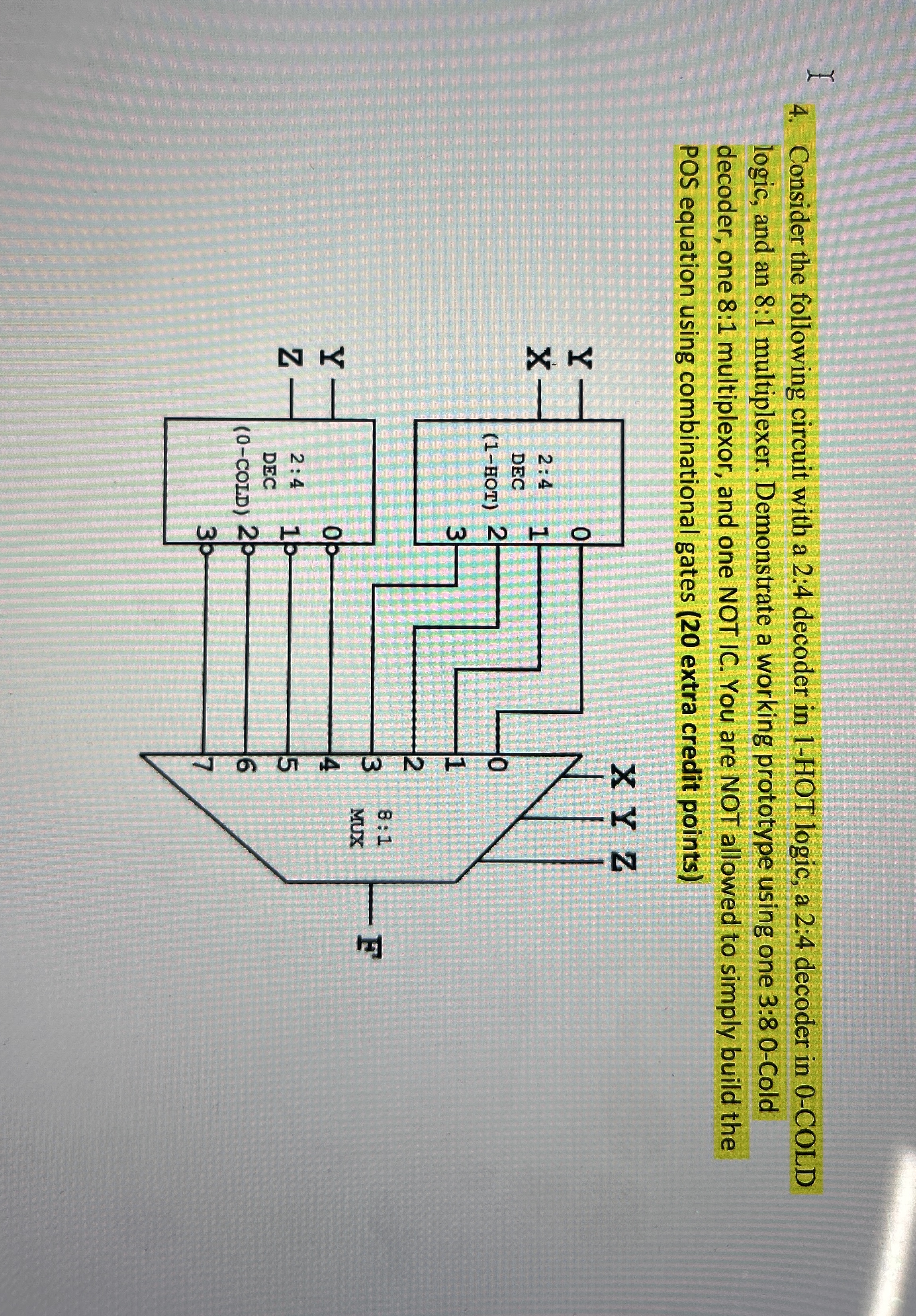 Solved Consider the following circuit with a 2:4 ﻿decoder in | Chegg.com
