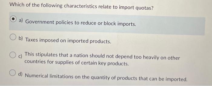 Solved Banning trade with countries that have low | Chegg.com