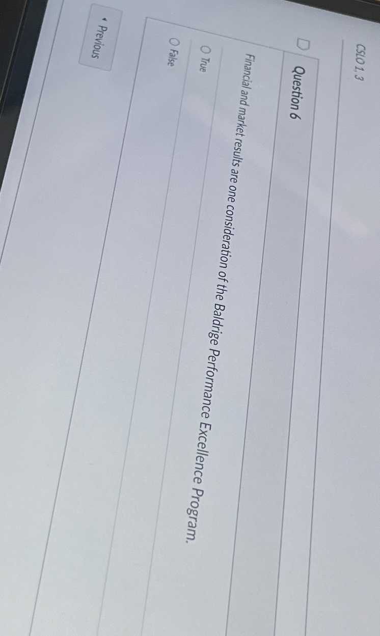 Solved CSLO 1,3Question 6Financial and market results sre | Chegg.com