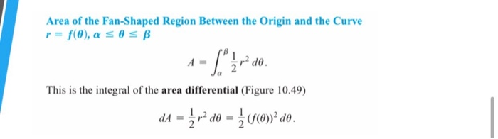 Area of the Fan-Shaped Region Between the Origin and | Chegg.com