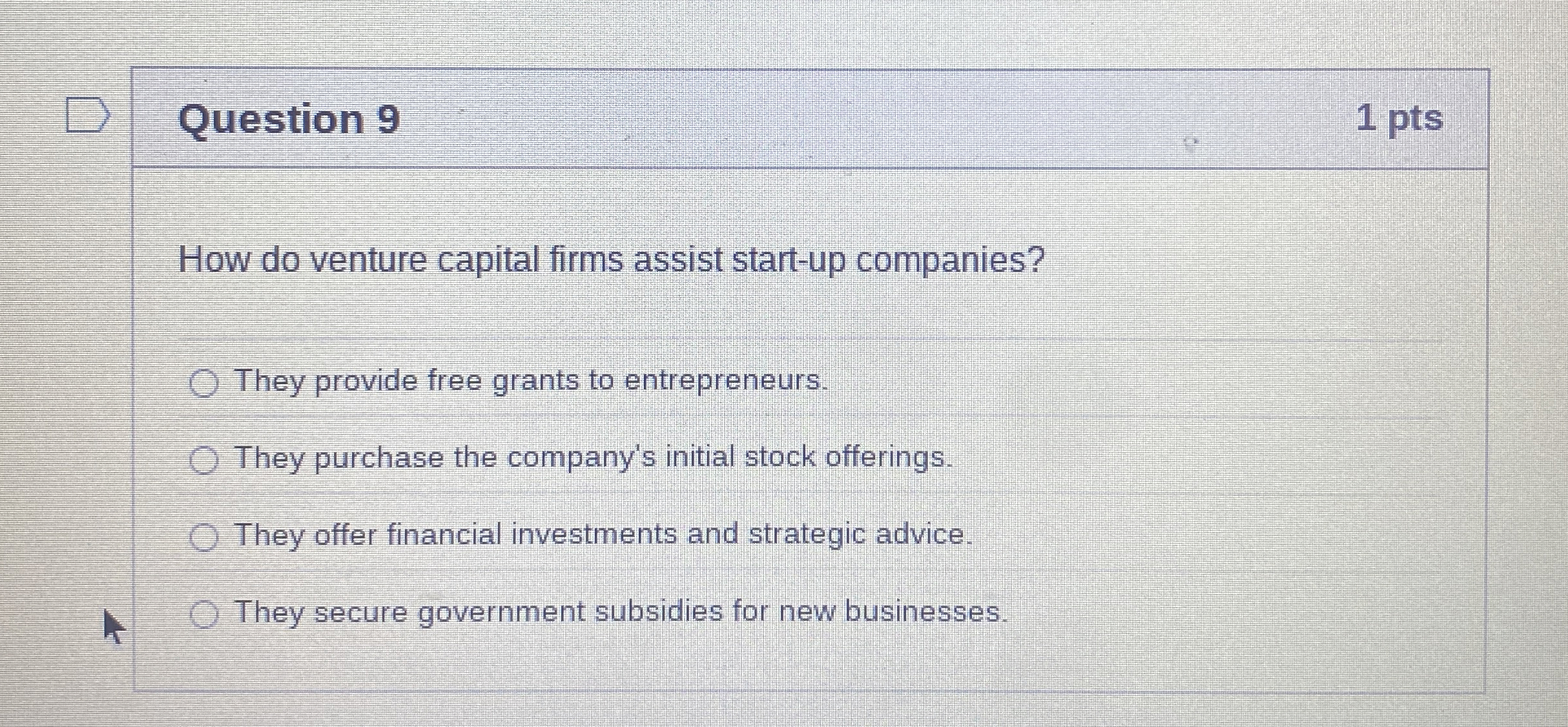 Solved Question 9How do venture capital firms assist | Chegg.com