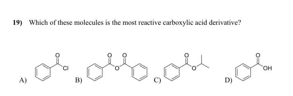 Solved Which of these molecules is the most reactive | Chegg.com