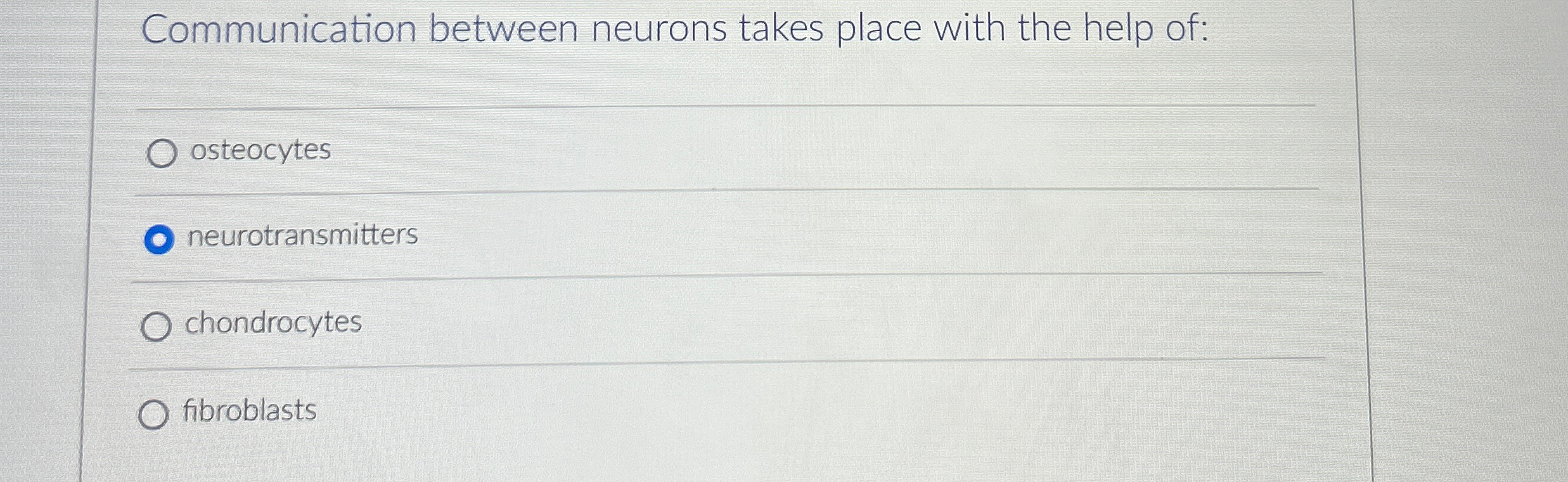 Solved Communication between neurons takes place with the | Chegg.com