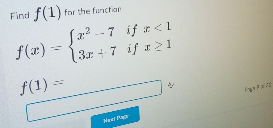 Solved Find f(1) ﻿for the | Chegg.com