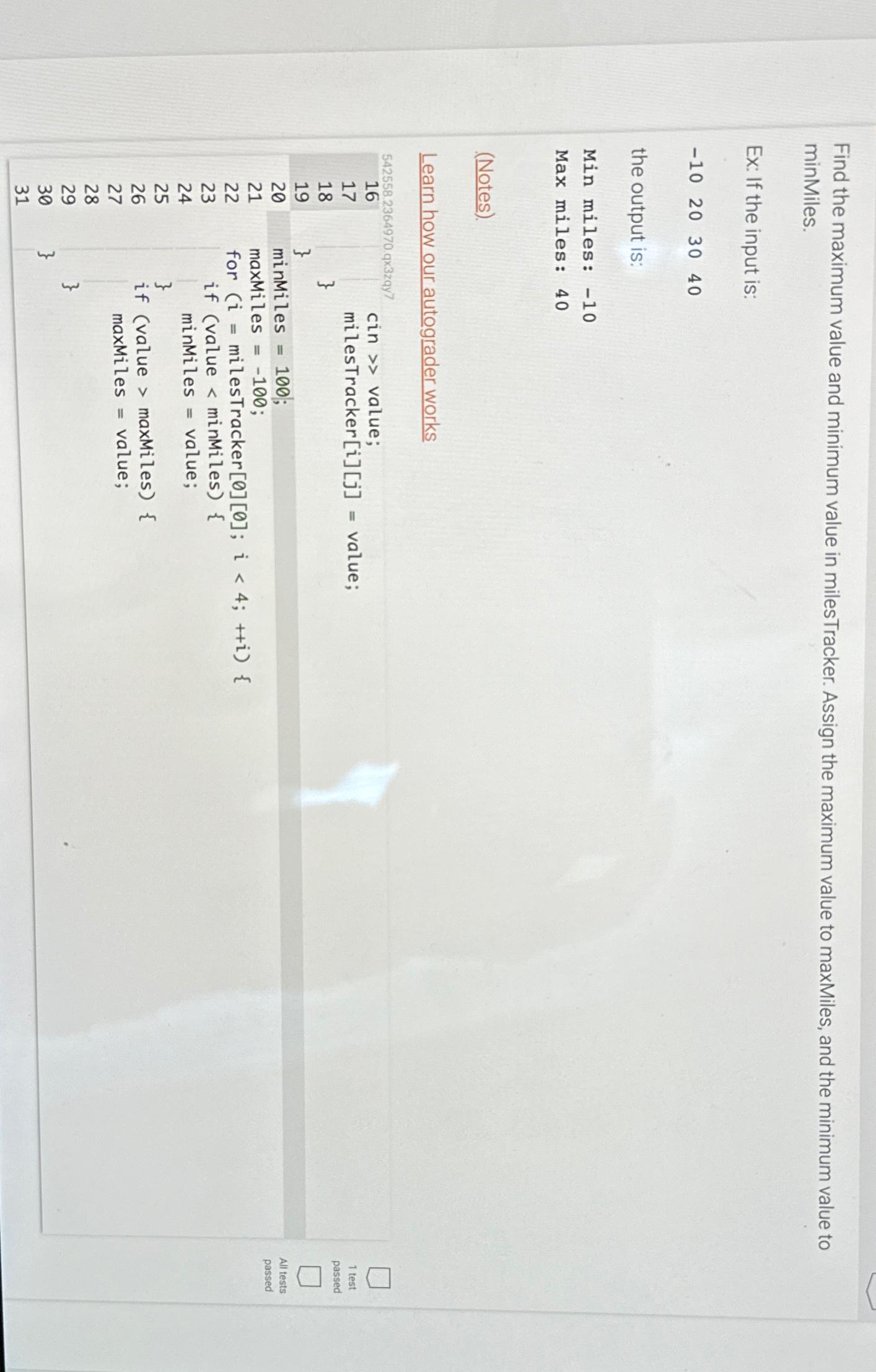 Solved Find the maximum value and minimum value in | Chegg.com