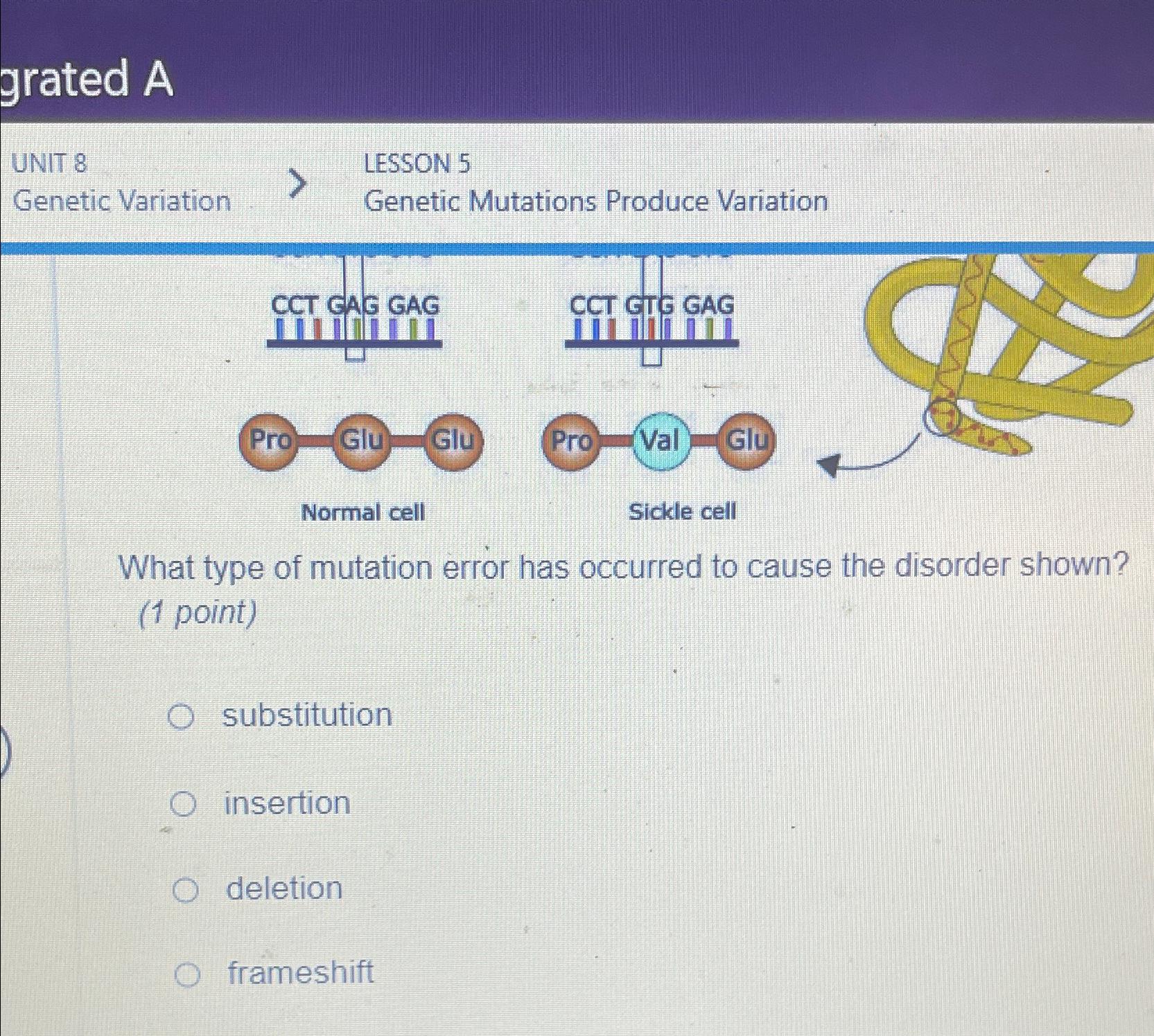Solved grated AUNIT 8 ﻿LESSON 5Genetic Variation Genetic | Chegg.com