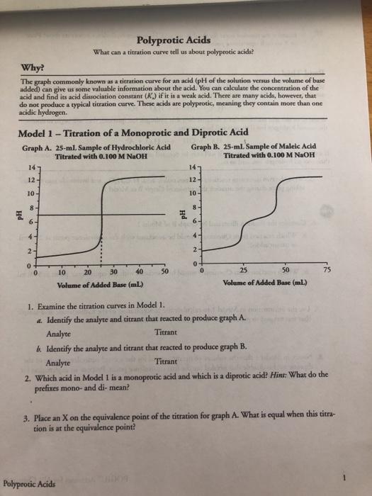Solved Polyprotic Acids What can a titration curve tell us | Chegg.com