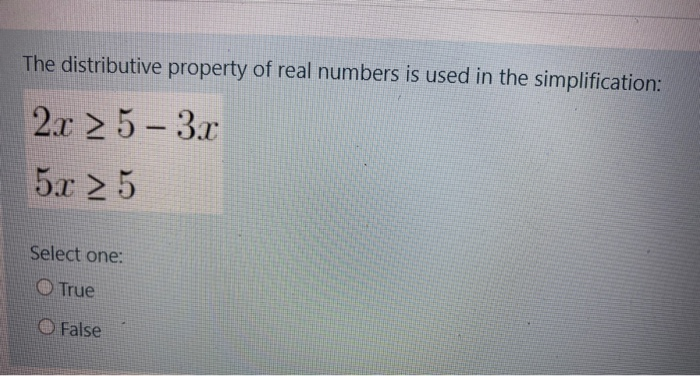 Solved The distributive property of real numbers is used in | Chegg.com