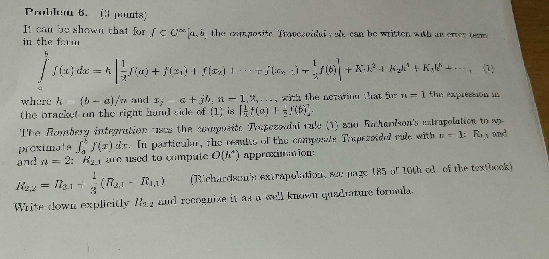 Solved Problem 6. (3 points) It can be shown that for | Chegg.com