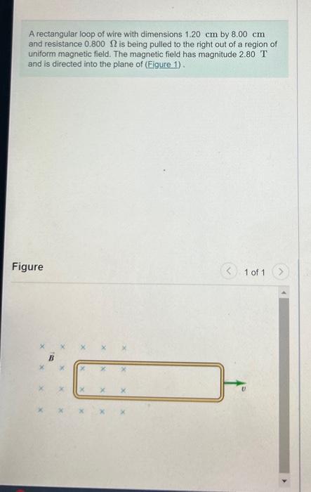 Solved A rectangular loop of wire with dimensions 1.20 cm by | Chegg.com
