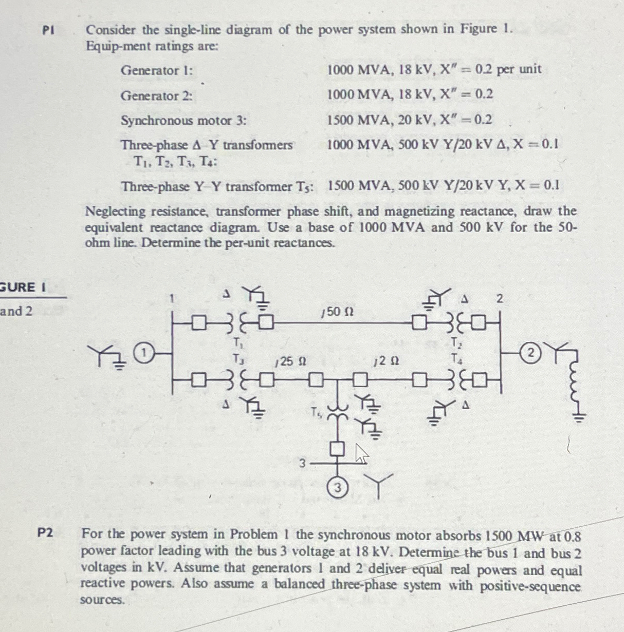 Solved PI Consider the single-line diagram of the power | Chegg.com