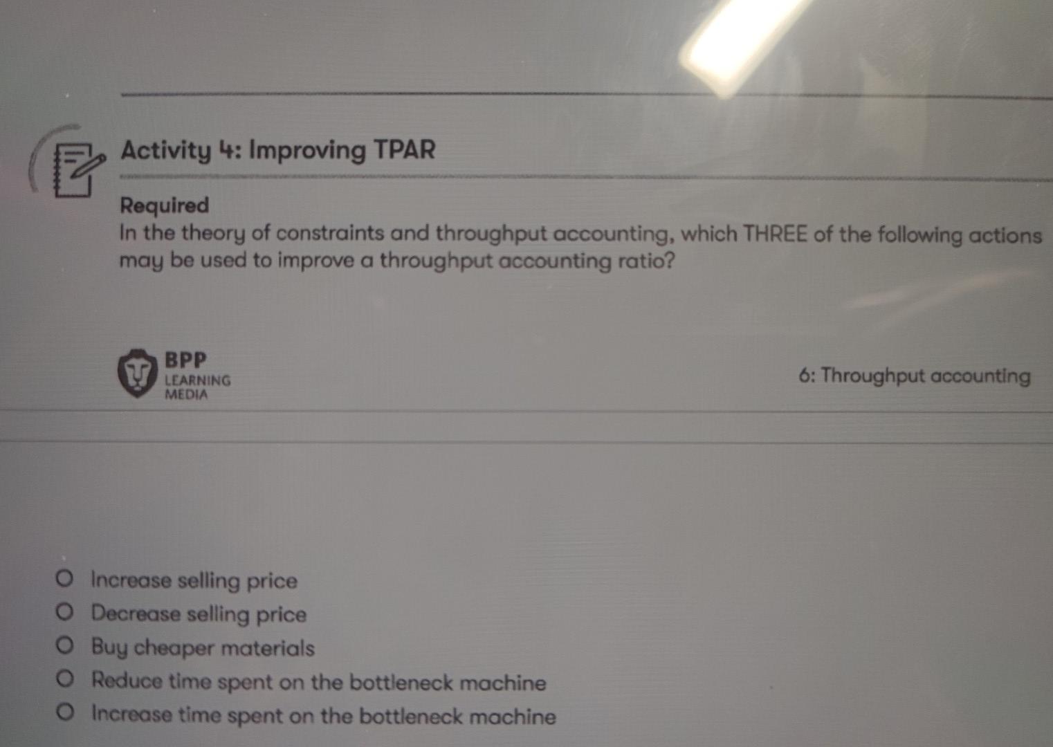 Solved Activity 4: Improving TPAR E Required In the theory | Chegg.com