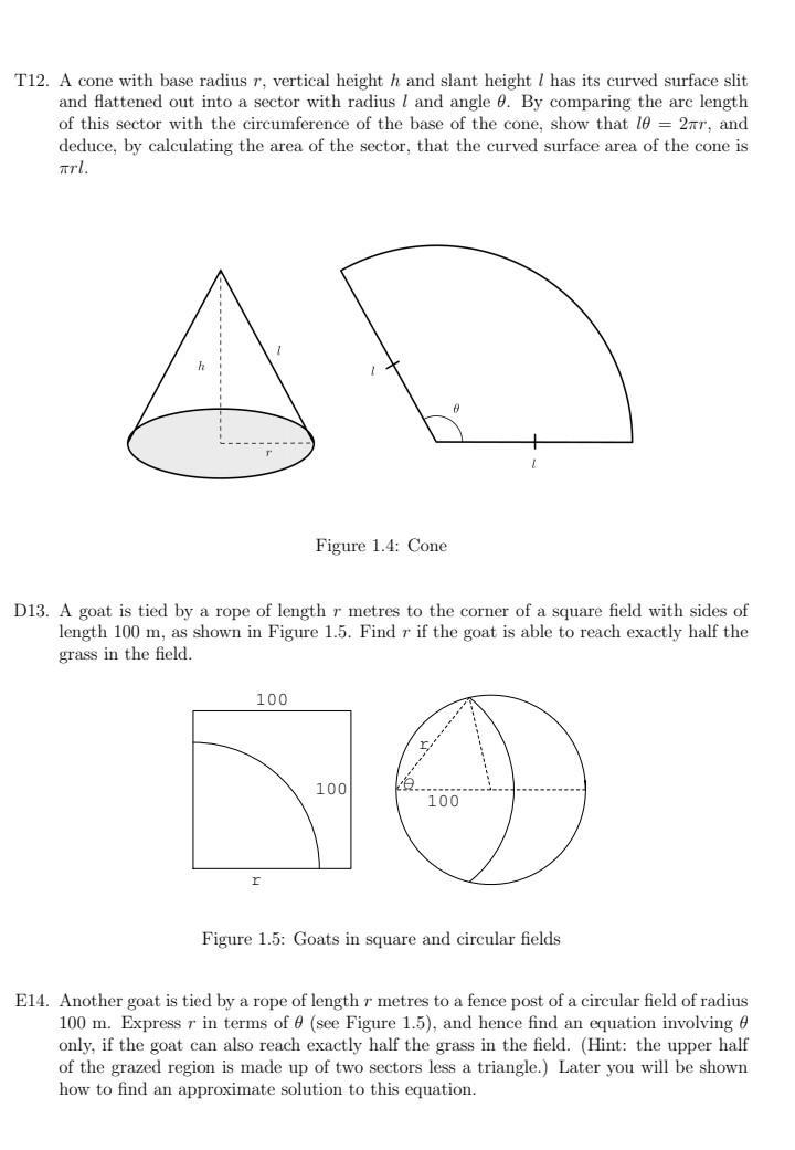 Solved T12. A cone with base radius r, vertical height h and | Chegg.com