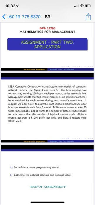 Solved MSA Computer Corporation manufactures two models of | Chegg.com