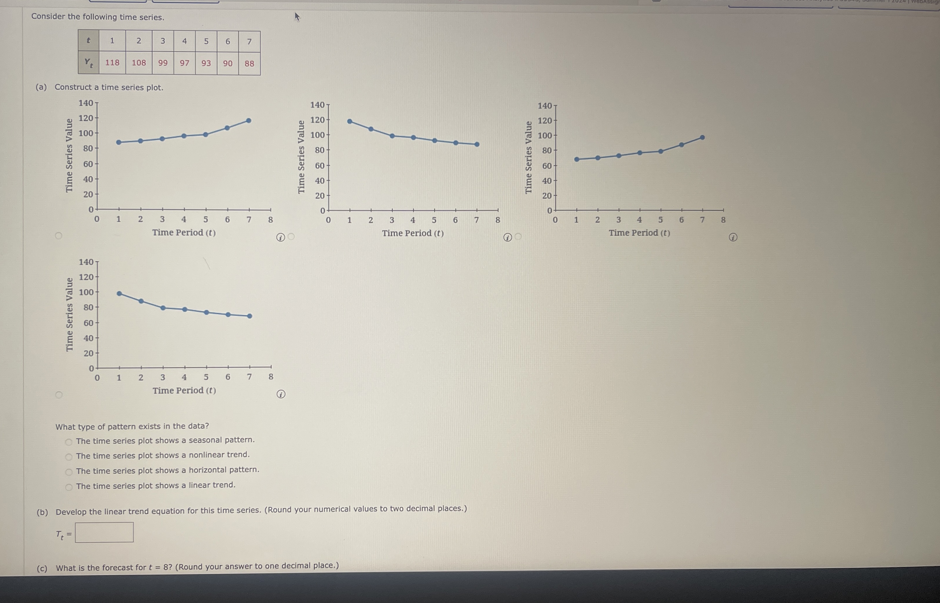 Solved Consider the following time | Chegg.com