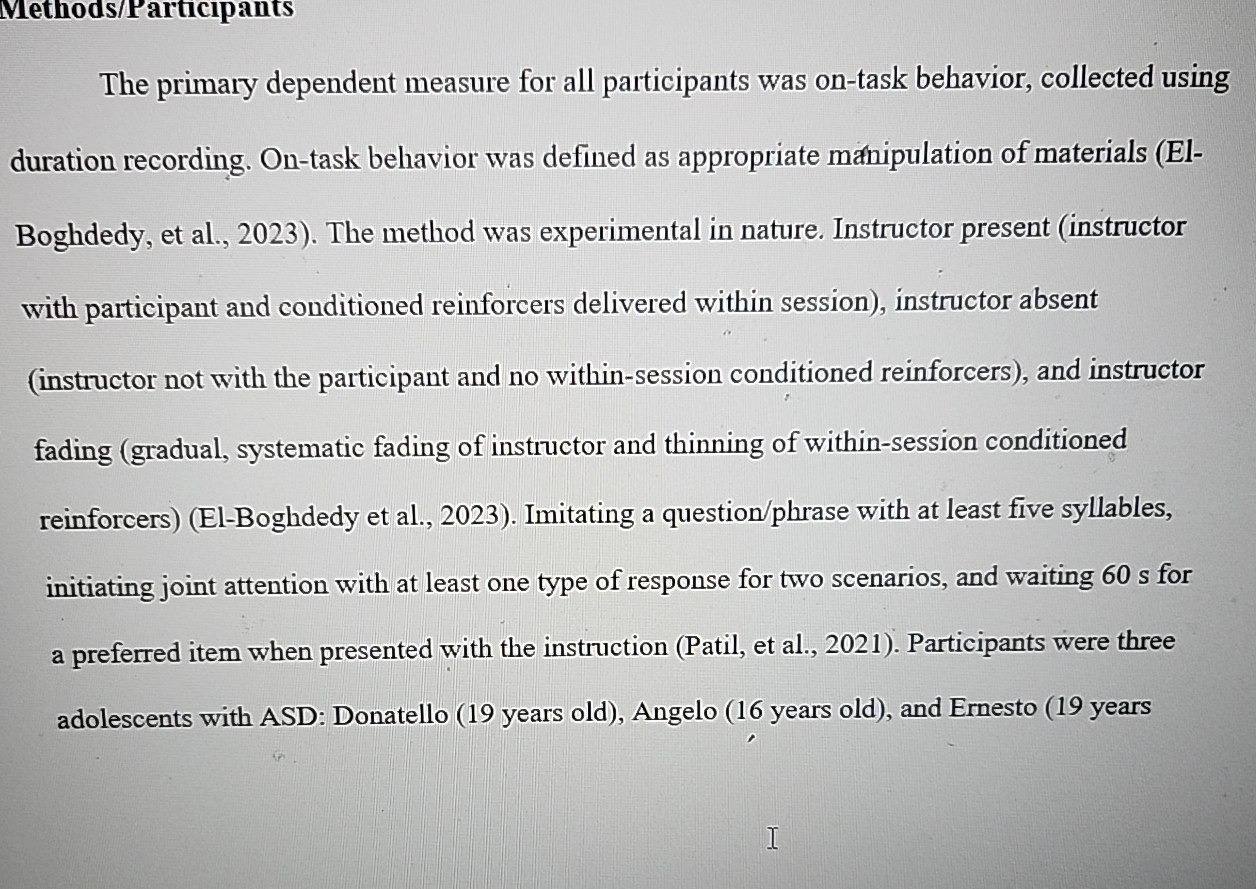 Solved The primary dependent measure for all participants | Chegg.com