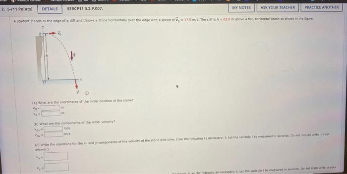 Solved (a) What are the cocrdinates of the initial position | Chegg.com