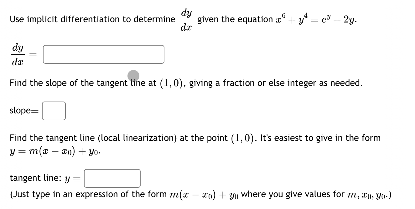 Solved Use implicit differentiation to ﻿determine dydx | Chegg.com
