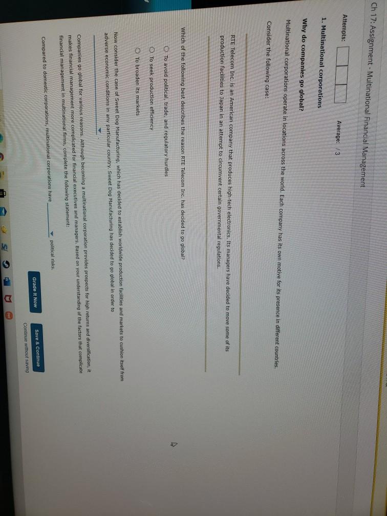 Solved Ch 17: Assignment - Multinational Financial | Chegg.com