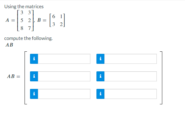 Solved Using the matricesA=[335287],B=[6132]compute the | Chegg.com